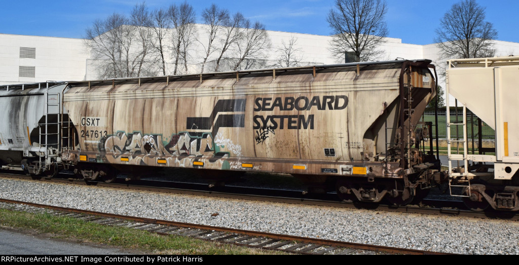 CSXT 247613 X-SBD 247613 ACF 4600cf 3-bay centerflow covered hoppes on CSX in Cartersville Ga 2 ...